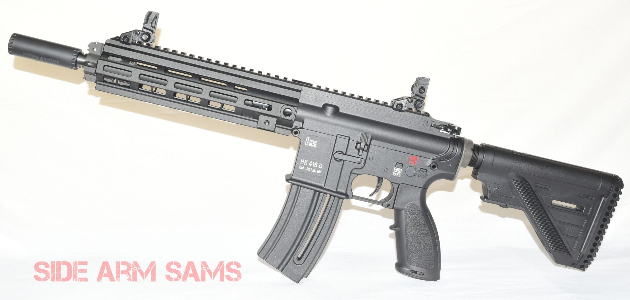 HK 416D, 22LR Short Barrel Rifle 11″& Suppressor Pkg. Umarex, Tac-Sol ...